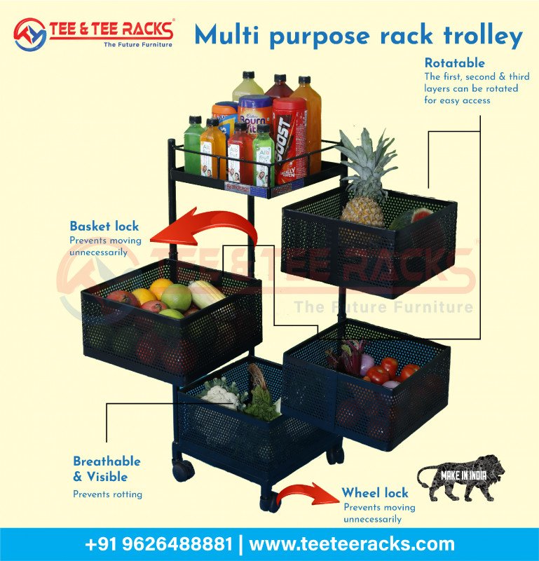 Rack, Kitchen rack, Trolley, Rack trolley, rotating rack, multi purpose ...
